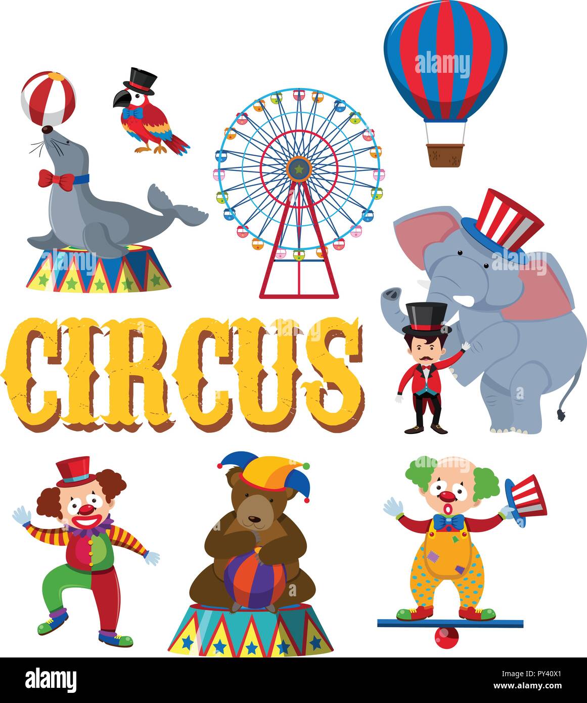A set of circus character illustration Stock Vector Image & Art - Alamy