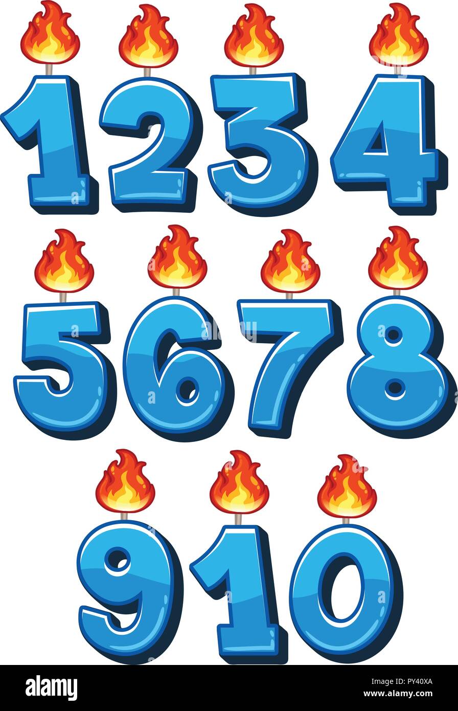 A set of candle numbers illustration Stock Vector Image & Art - Alamy