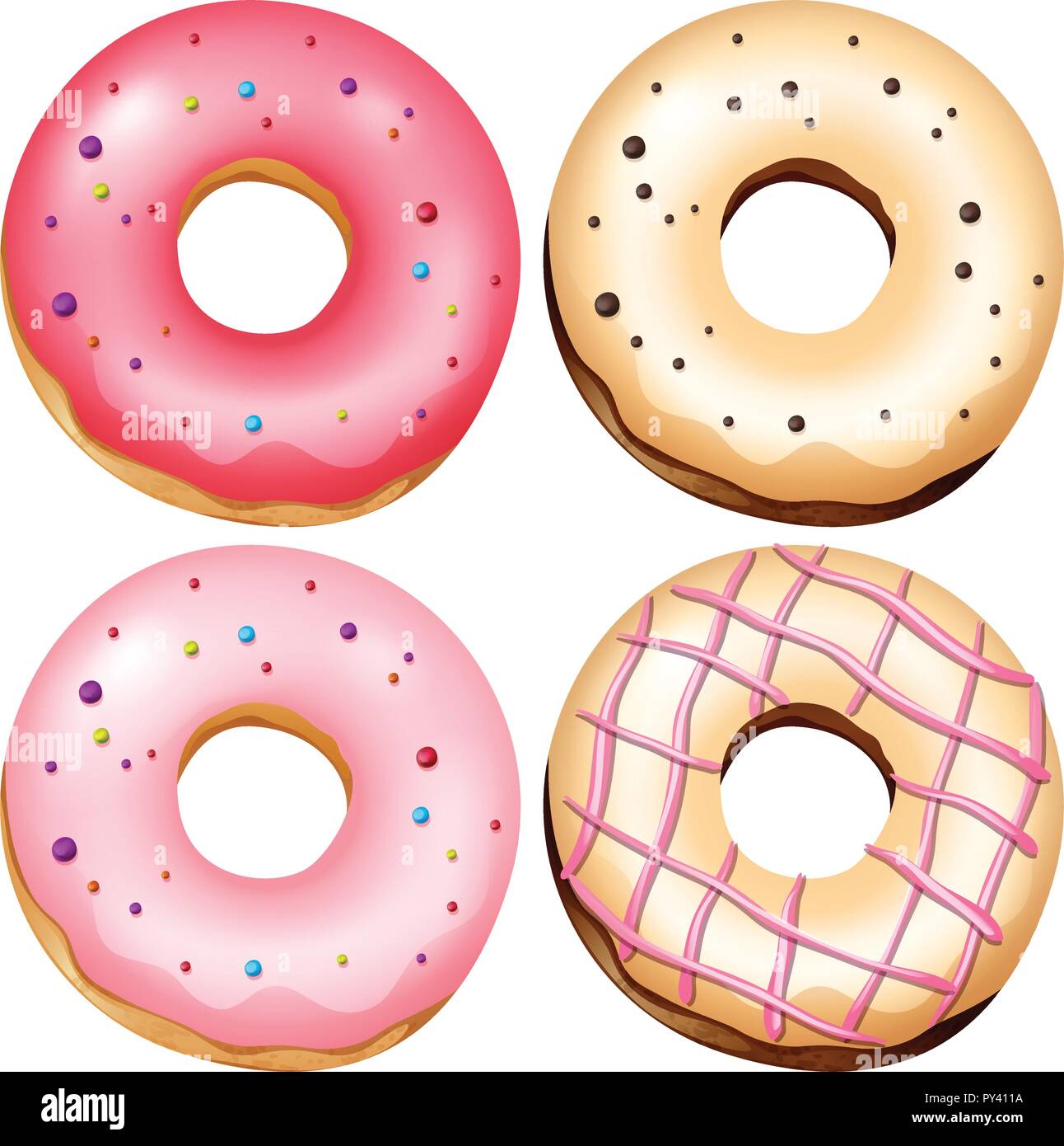 A Set of Delicious Donut illustration Stock Vector Image & Art - Alamy