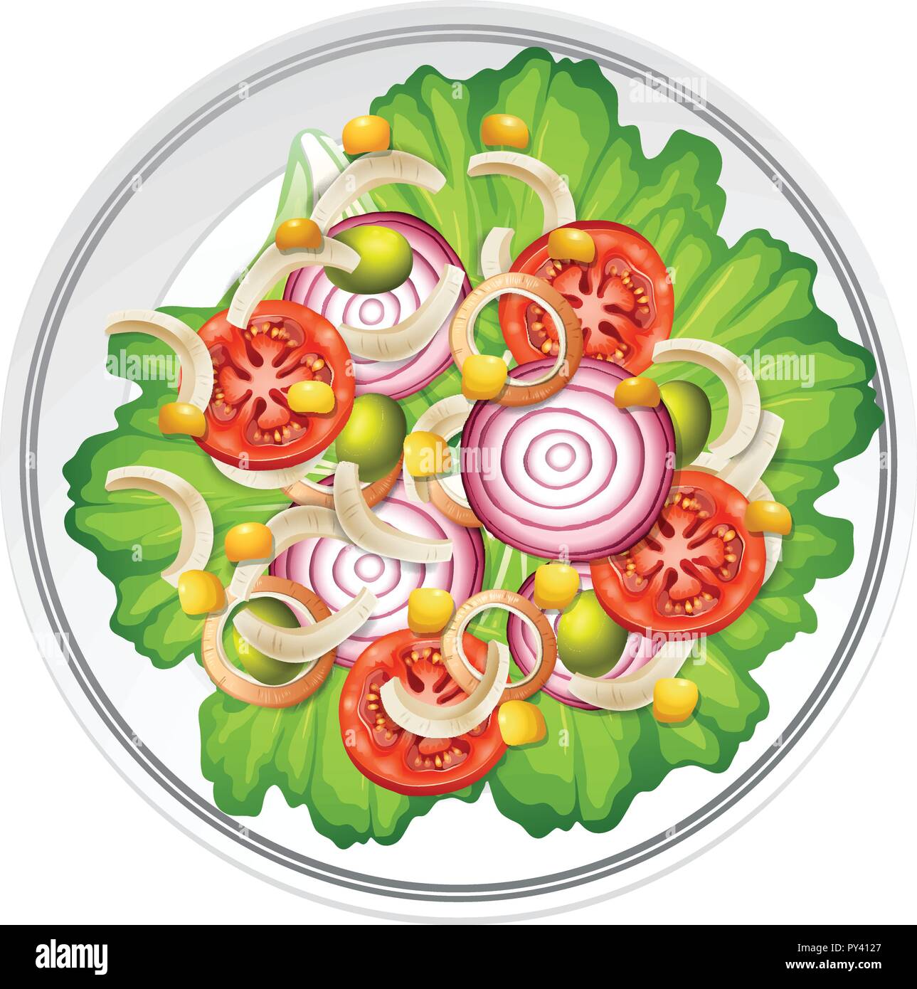 Top view tasty salad Stock Vector Images - Alamy
