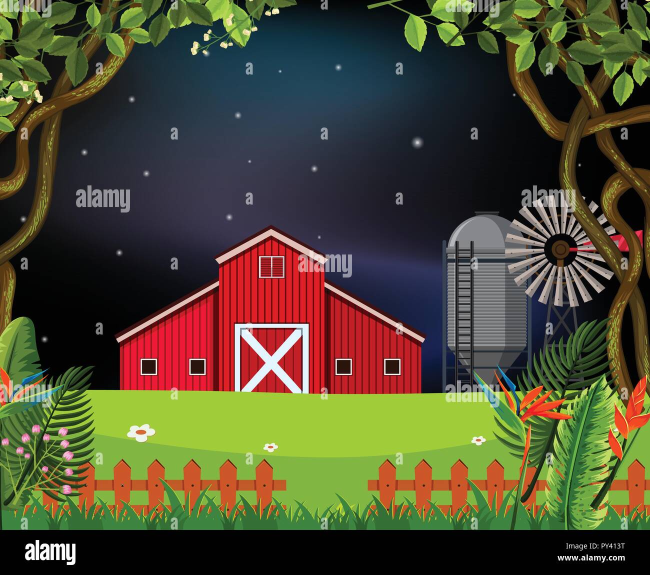 Water tank farm fence Stock Vector Images - Alamy