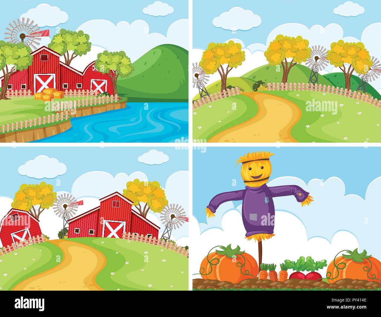 Set of farm scenes illustration Stock Vector Image & Art - Alamy