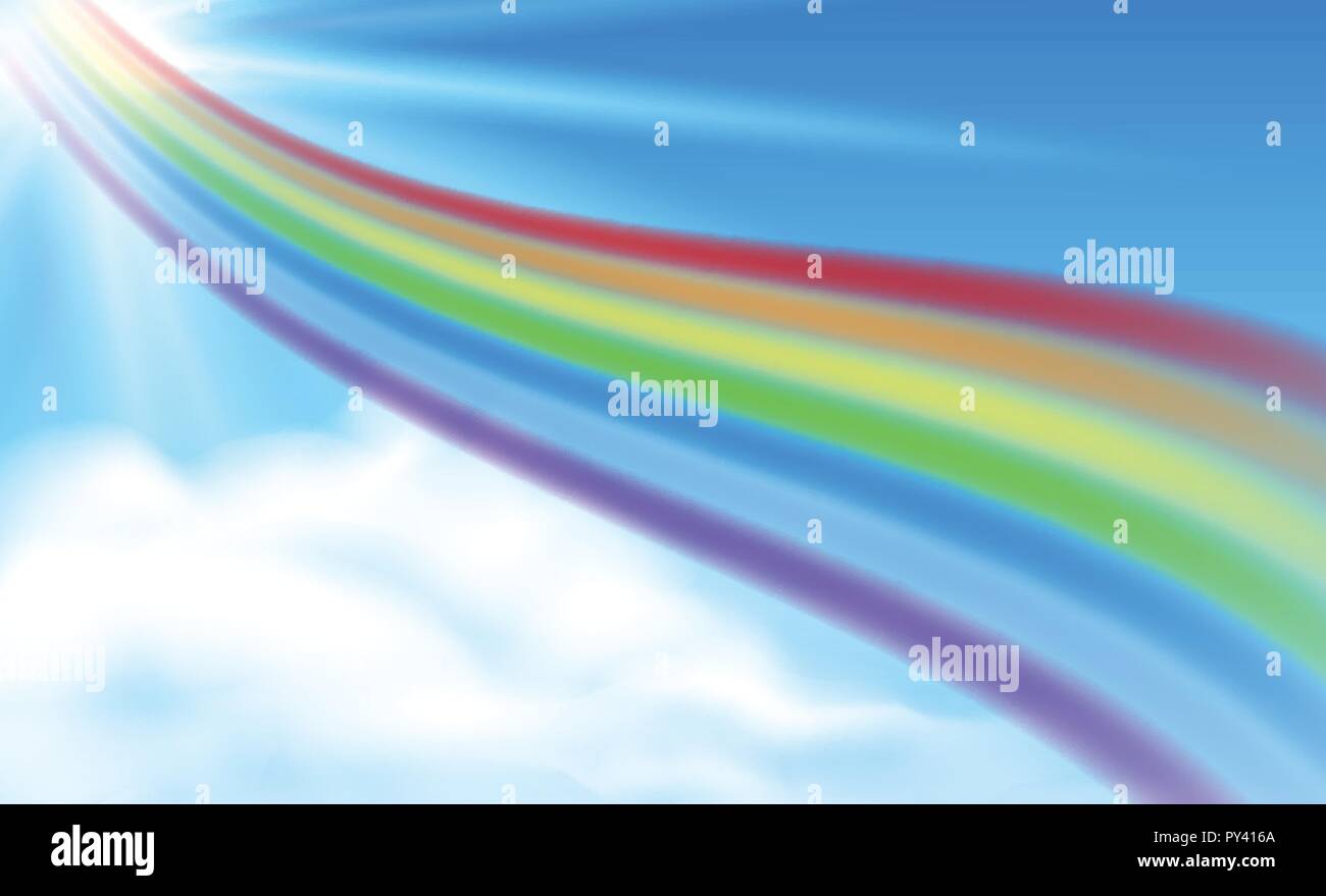 rainbow in the sky illustration Stock Vector Image & Art - Alamy