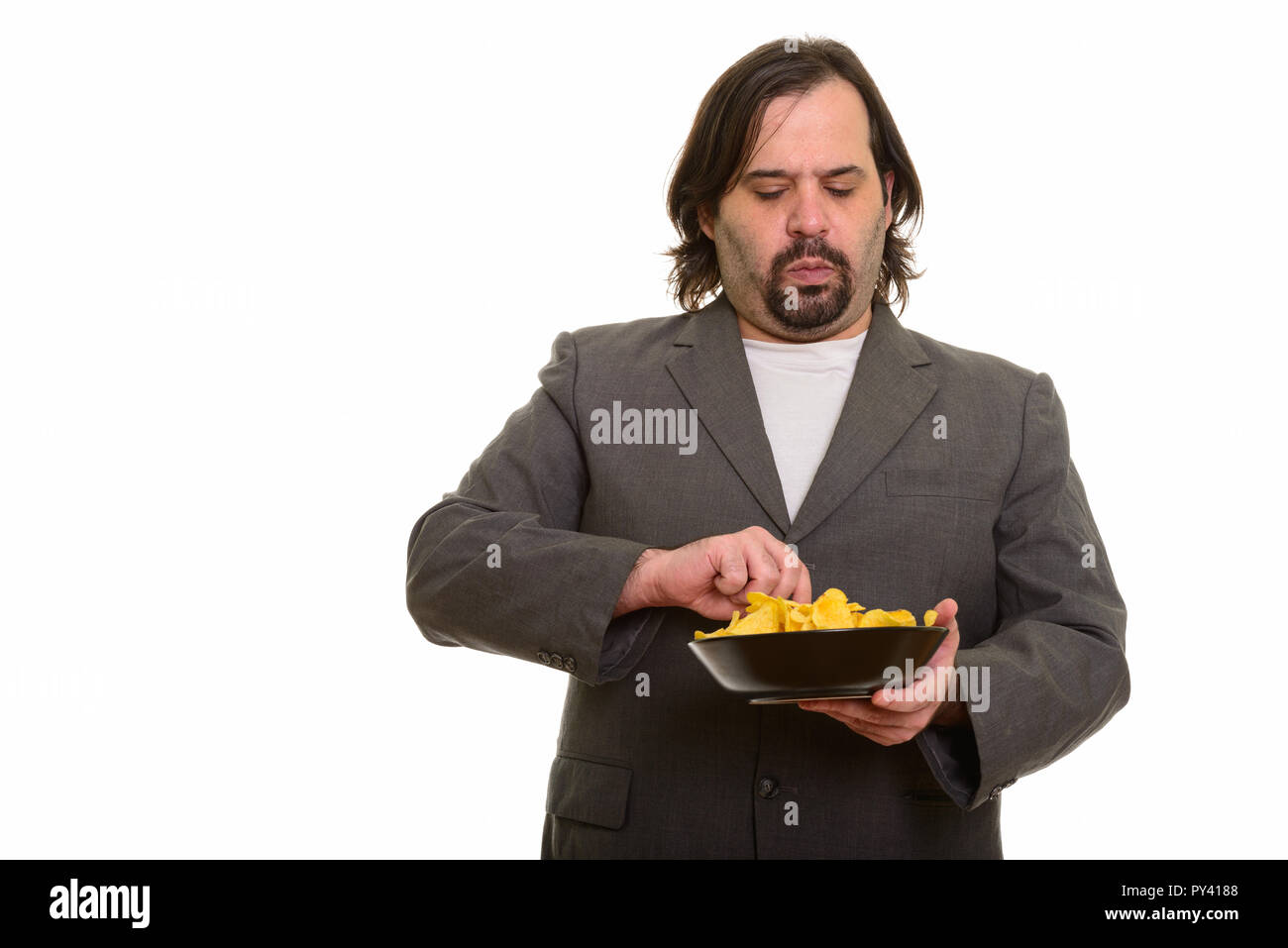 Fat guy junk food hi-res stock photography and images - Alamy