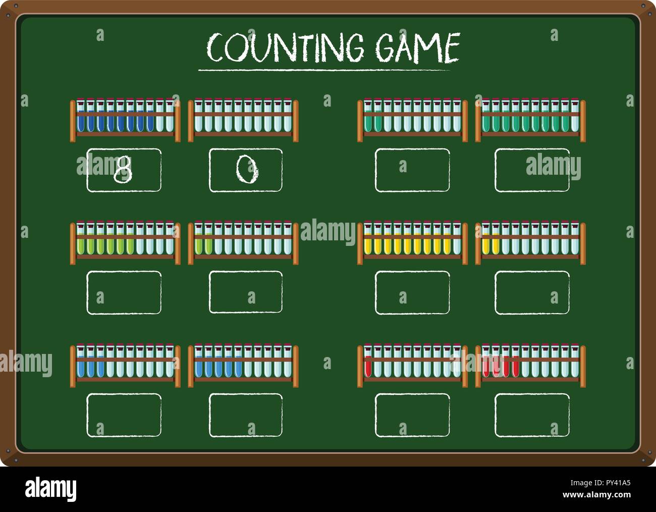 couting game on blackboard illustration Stock Vector Image & Art - Alamy