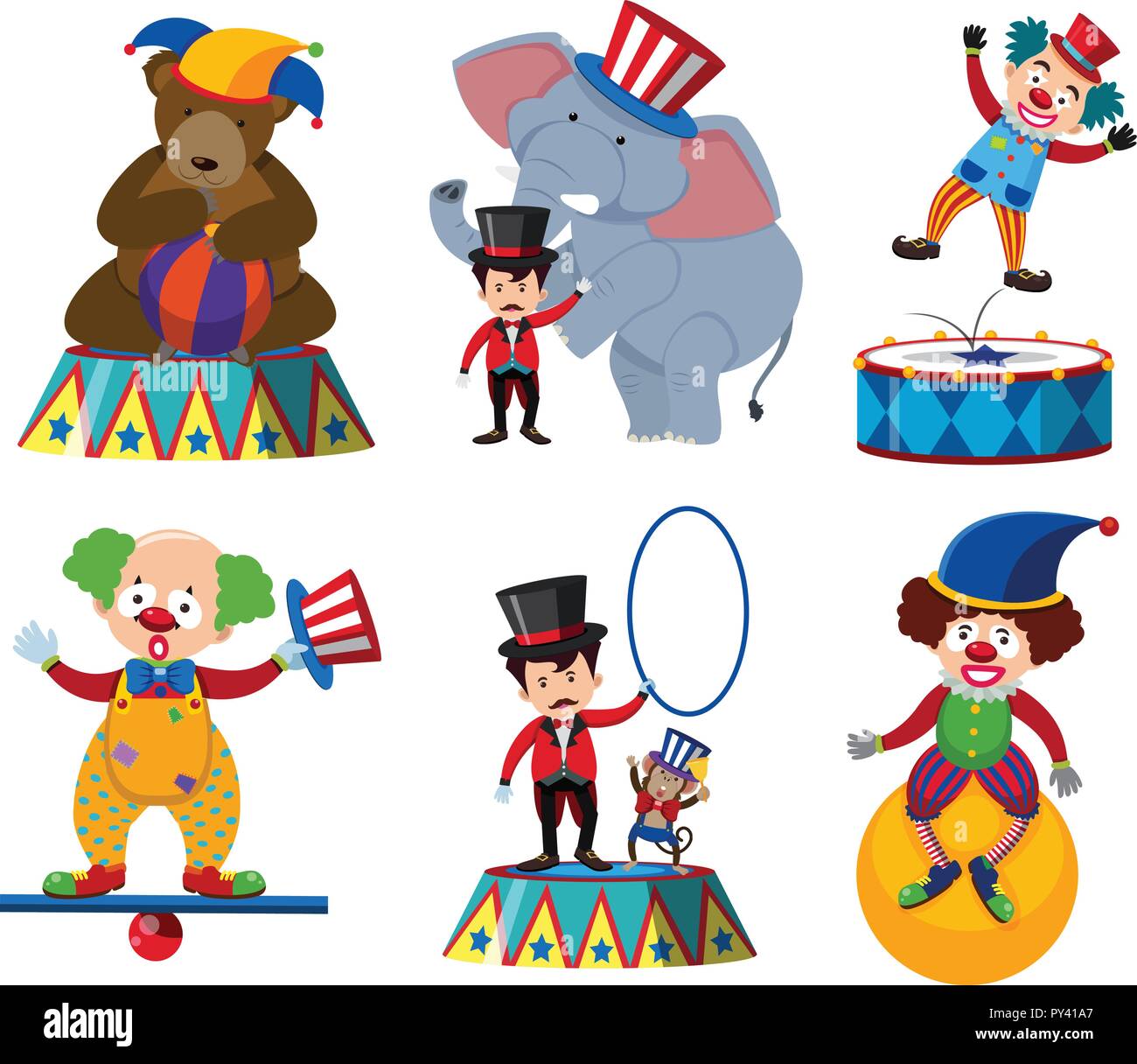 Circus Characters Vector