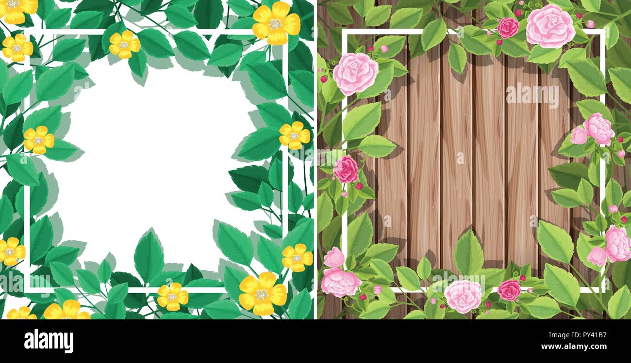 A Set of Flower Frame illustration Stock Vector Image & Art - Alamy