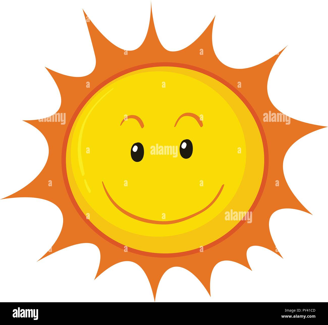 A Happy Sun on White Background illustration Stock Vector Image & Art ...