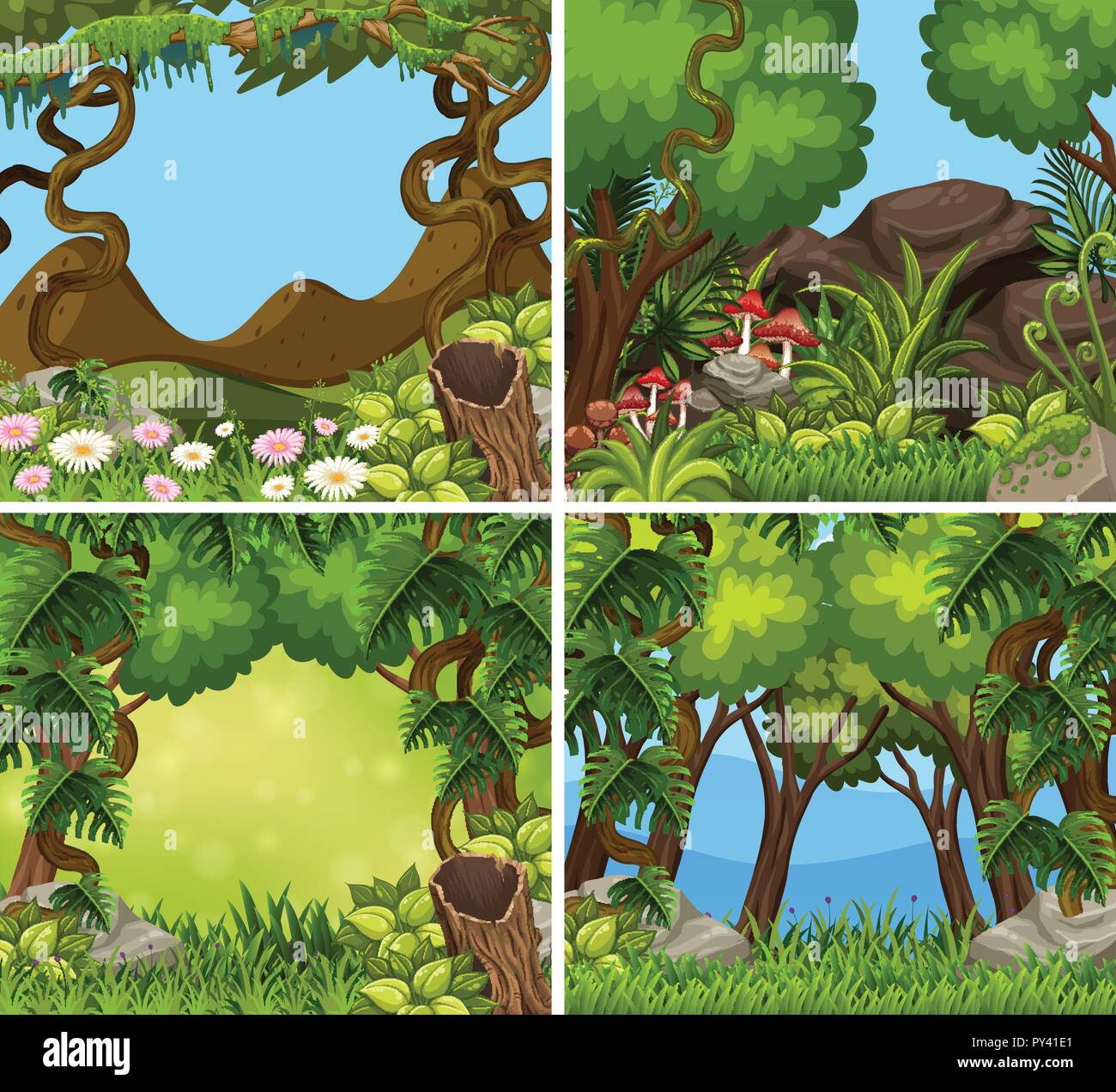 A set of jungle illustration Stock Vector Image & Art - Alamy