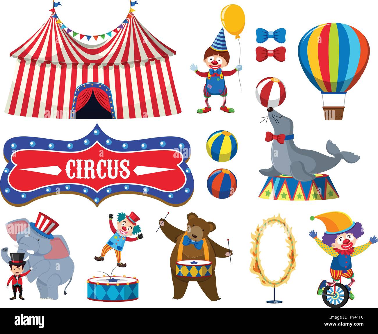 Set of various circus objects illustration Stock Vector Image & Art - Alamy