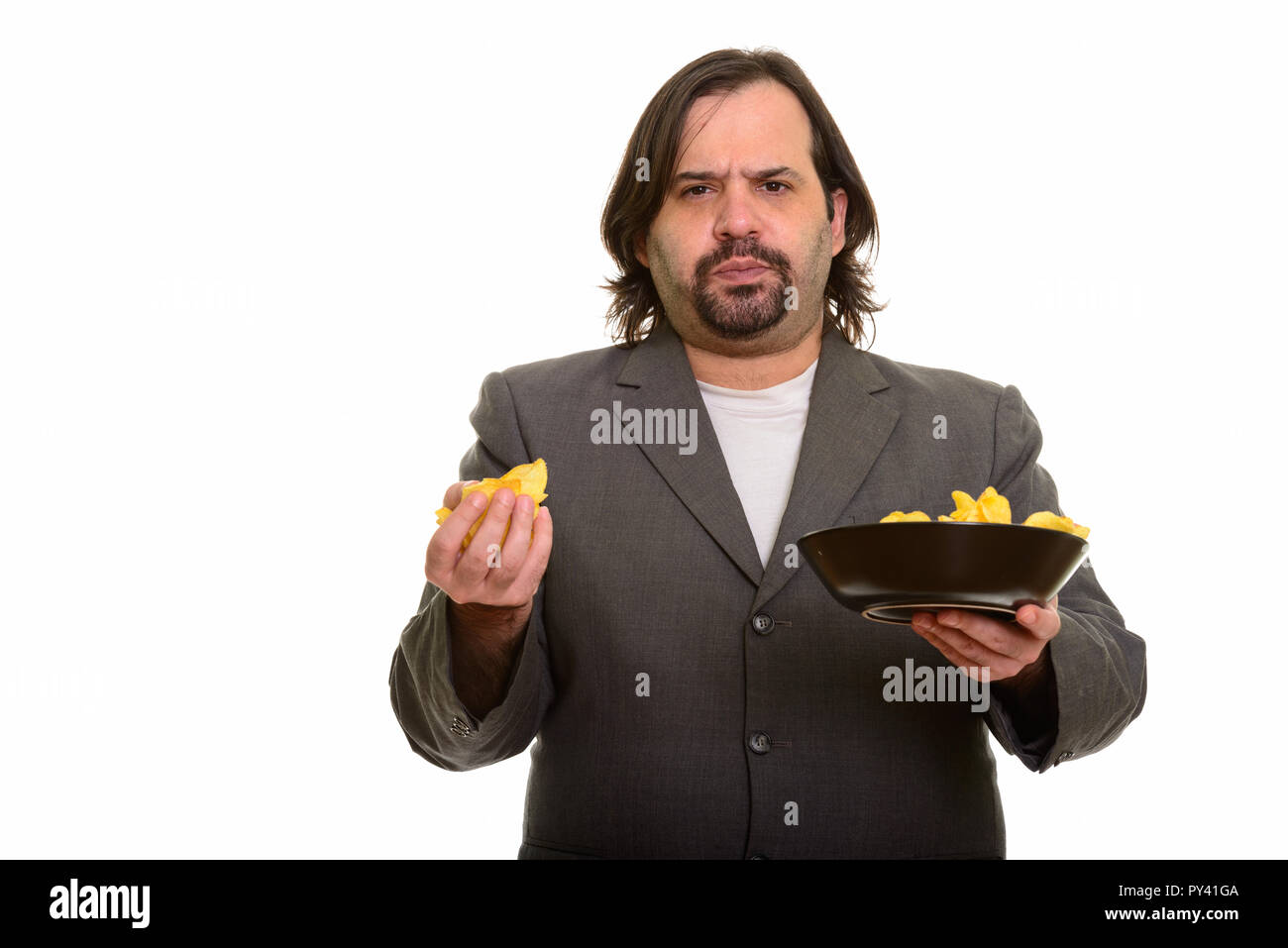 Fat guy junk food hi-res stock photography and images - Alamy
