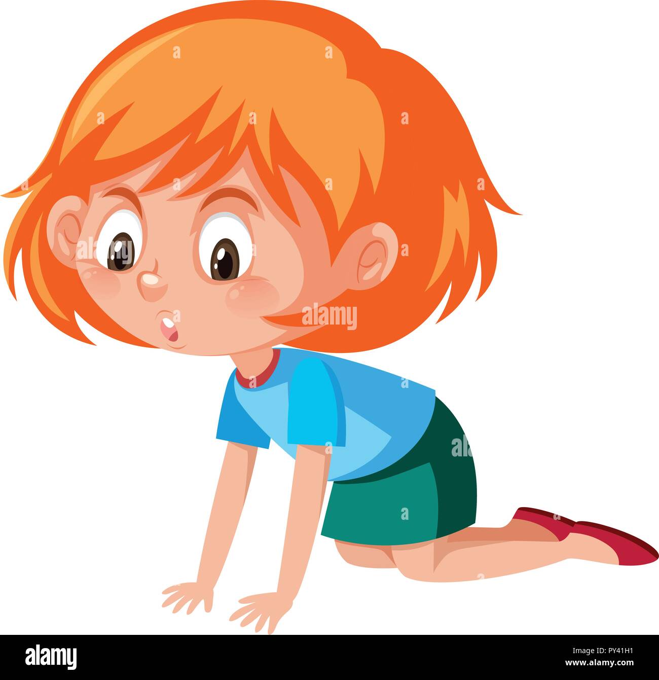Girl crawling Stock Vector Images - Alamy