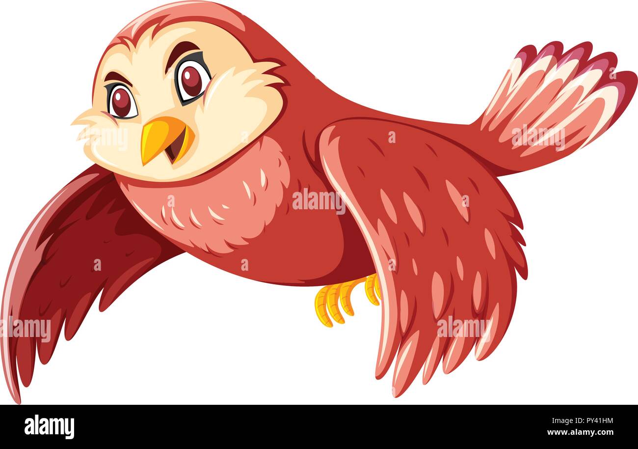 Red Bird Flying Clipart