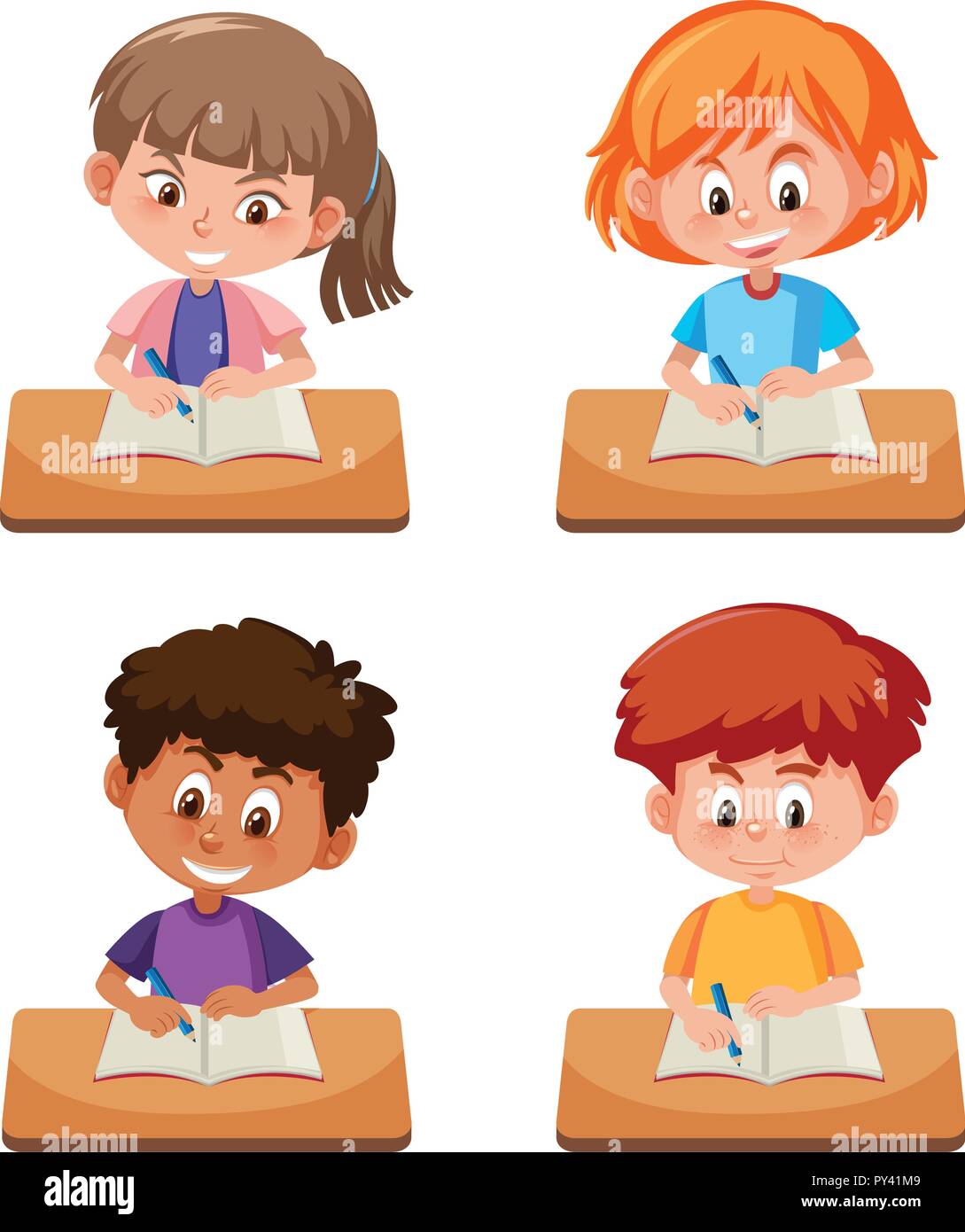 A set of student study illustration Stock Vector Image & Art - Alamy