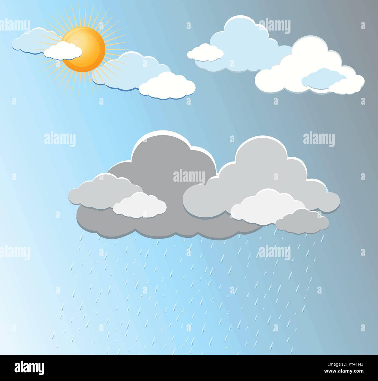 Weather and clouds on blue sky illustration Stock Vector Image & Art ...