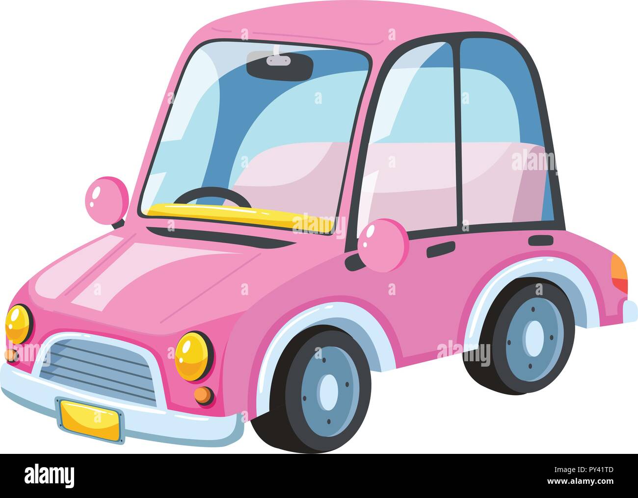 A Modern Pink Car on White Background illustration Stock Vector Image ...