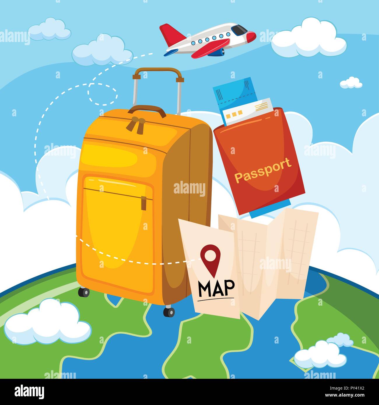 A set of travel element illustration Stock Vector Image & Art - Alamy