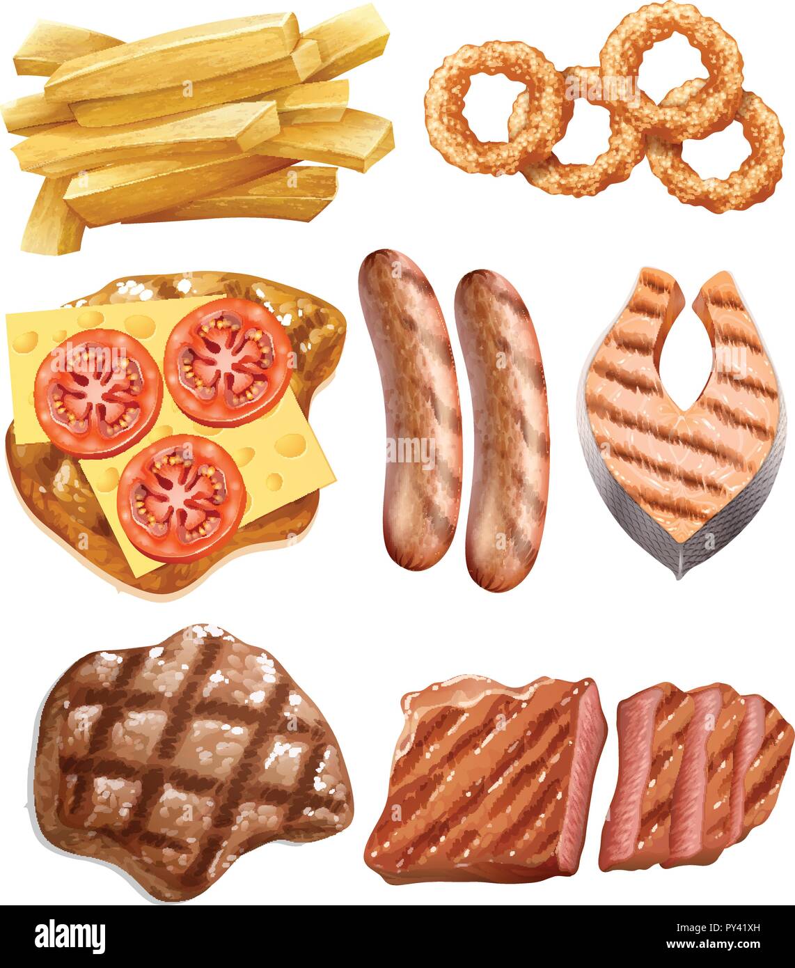 Western food vector vectors hi-res stock photography and images - Alamy