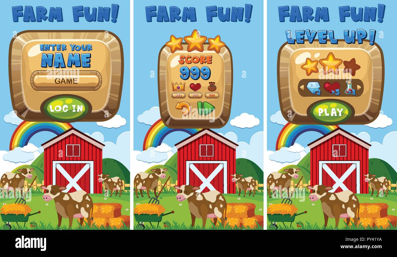 A Farm game concept illustration Stock Vector Image & Art - Alamy