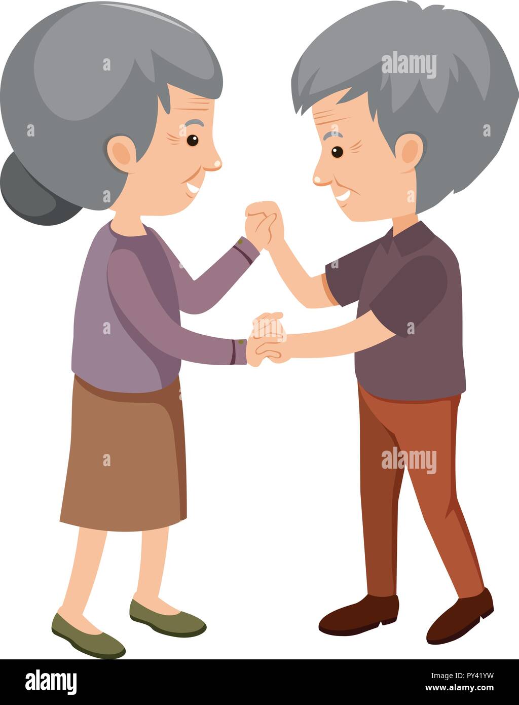 Love dance elderly couple Stock Vector Images - Alamy