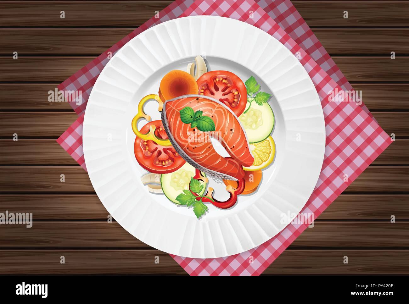 Restaurant table salmon green Stock Vector Images - Alamy
