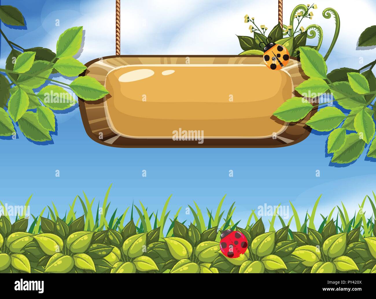 Blank wooden sign in nature illustration Stock Vector Image & Art - Alamy