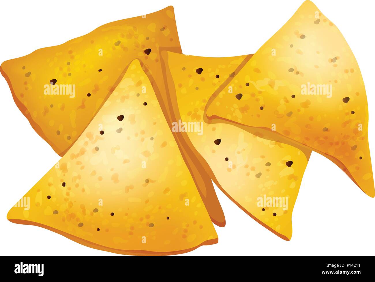 Tortilla Chips on White Background illustration Stock Vector Image ...
