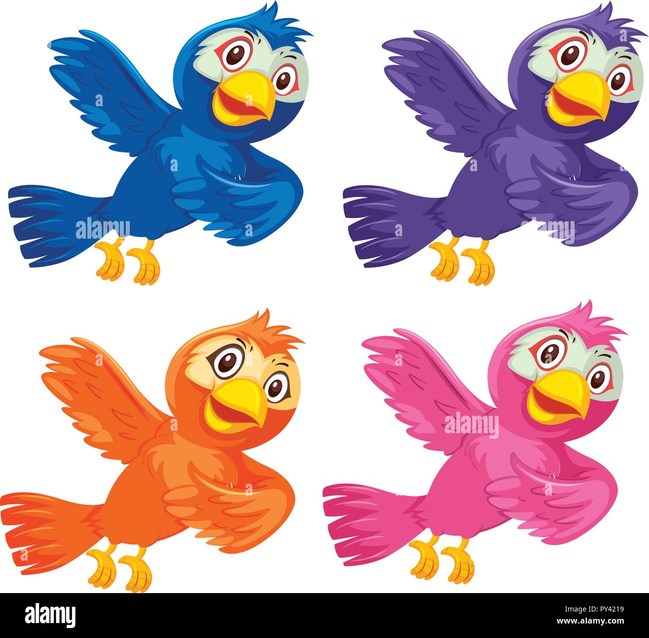 Set of colorful birds illustration Stock Vector Image & Art - Alamy