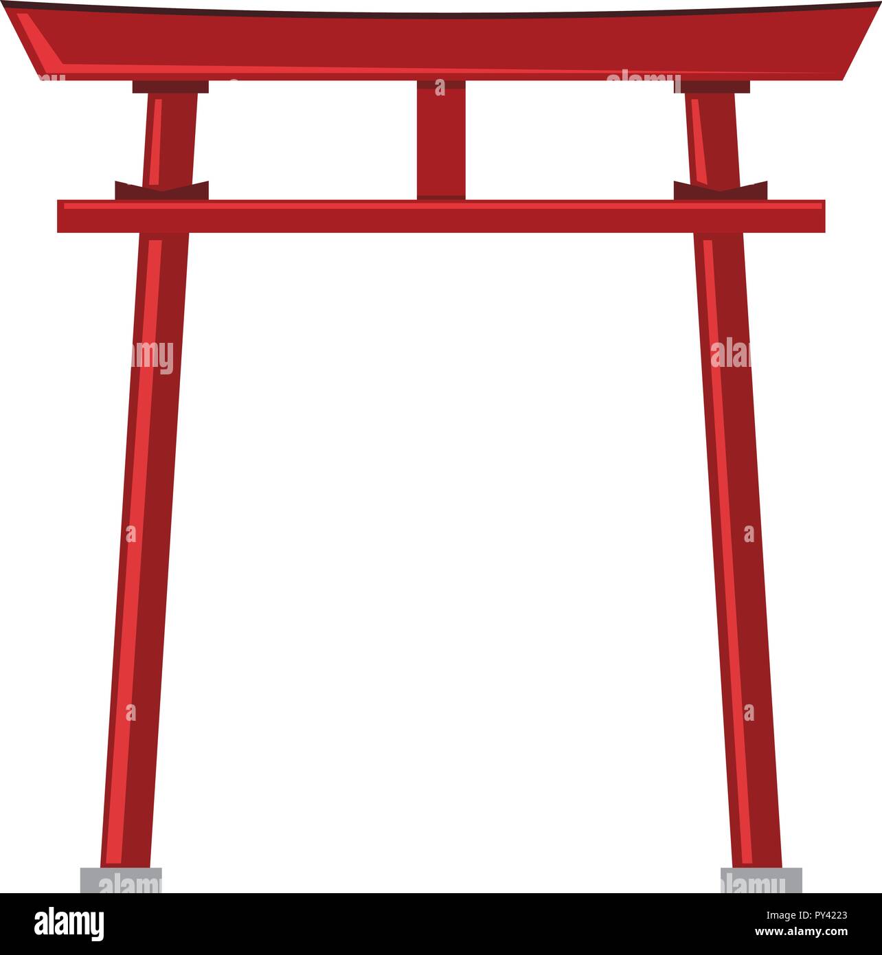 A Japanese torii on white background illustration Stock Vector Image ...