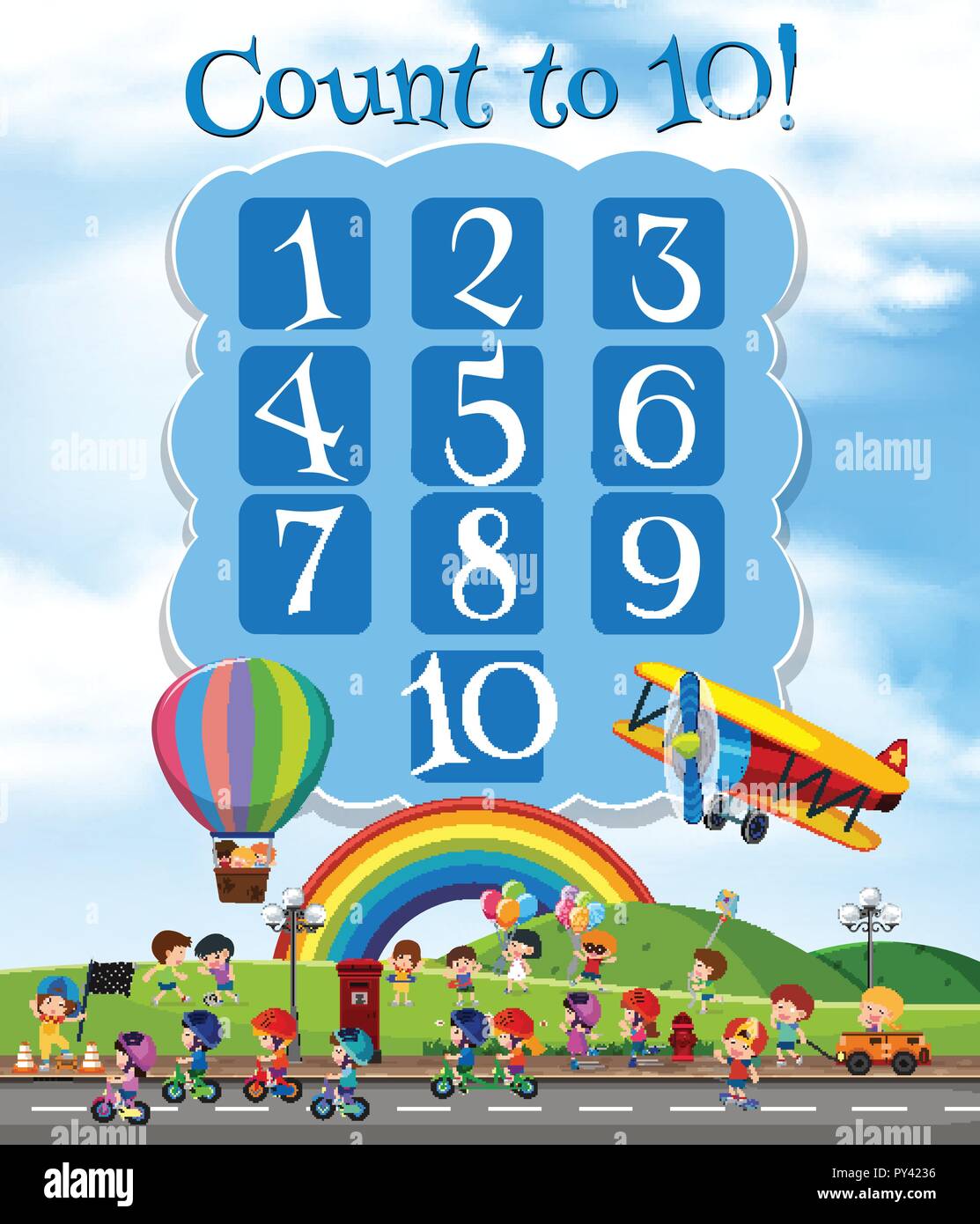 Math Lesson Count to 10 illustration Stock Vector Image & Art - Alamy