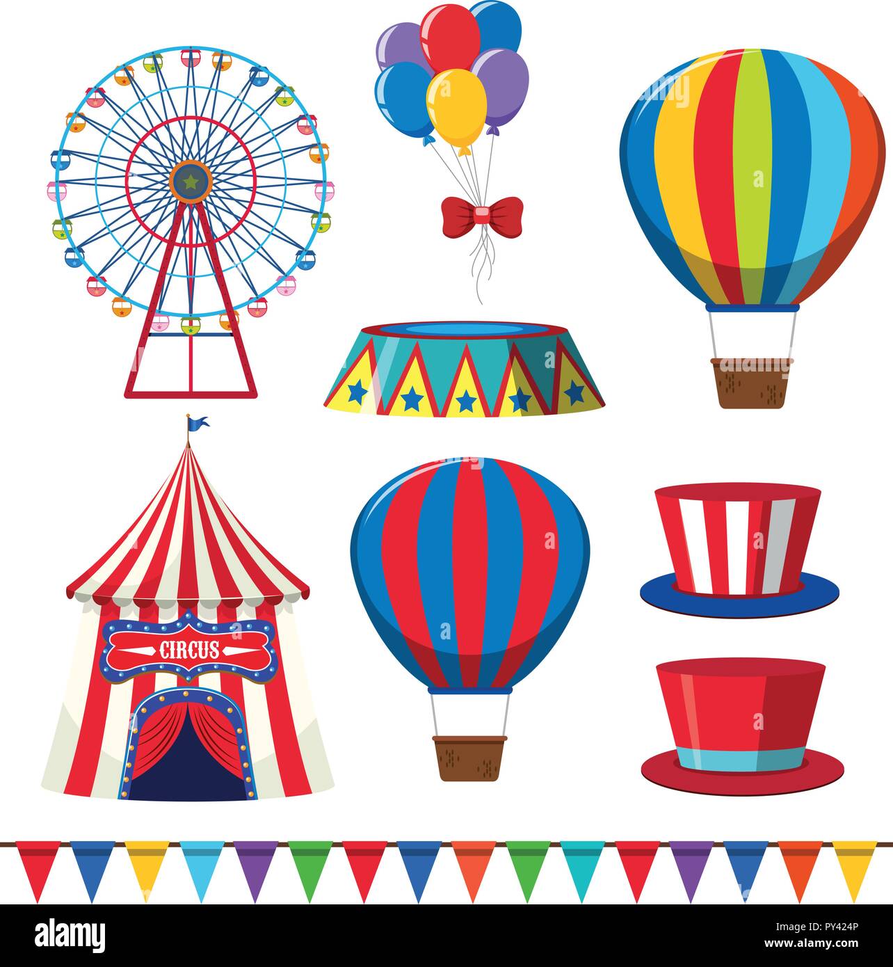 A Set of Theme Park Element illustration Stock Vector Image & Art - Alamy