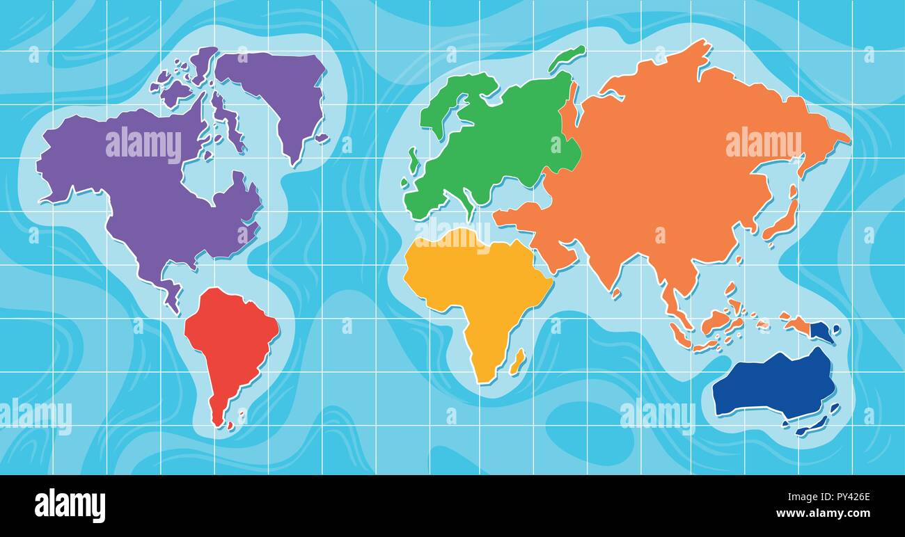 Aerial view of world map illustration Stock Vector Image & Art - Alamy