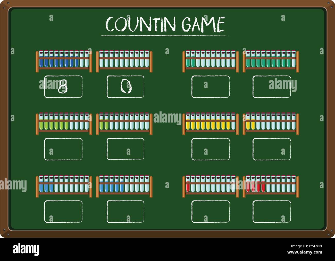 A counting game on chalkboard illustration Stock Vector Image & Art - Alamy