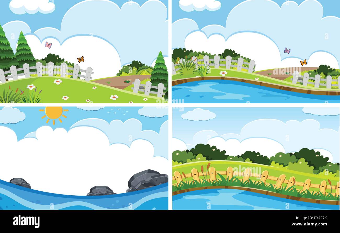 Set of outdoor scenes illustration Stock Vector Image & Art - Alamy