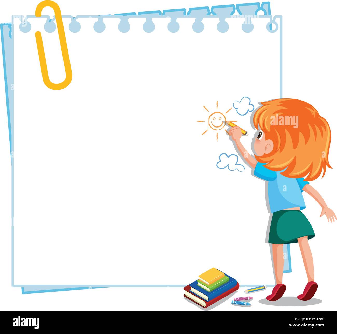 A note paper and girl illustration Stock Vector Image & Art - Alamy