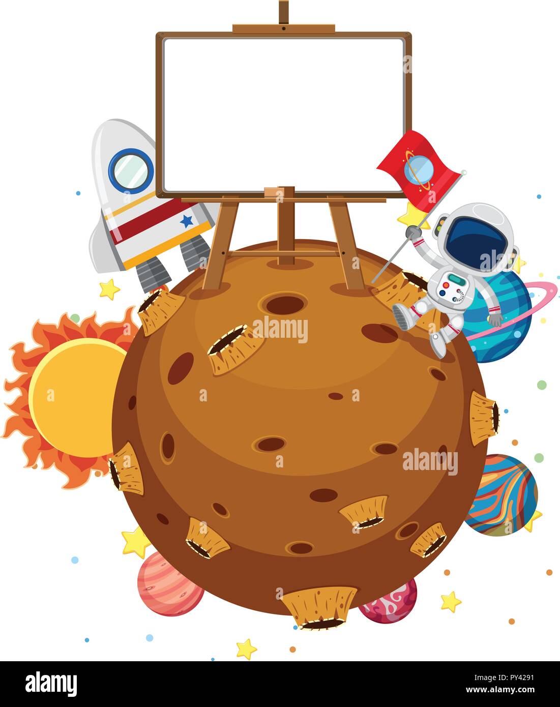 A Whiteboard on Space Template illustration Stock Vector Image & Art ...