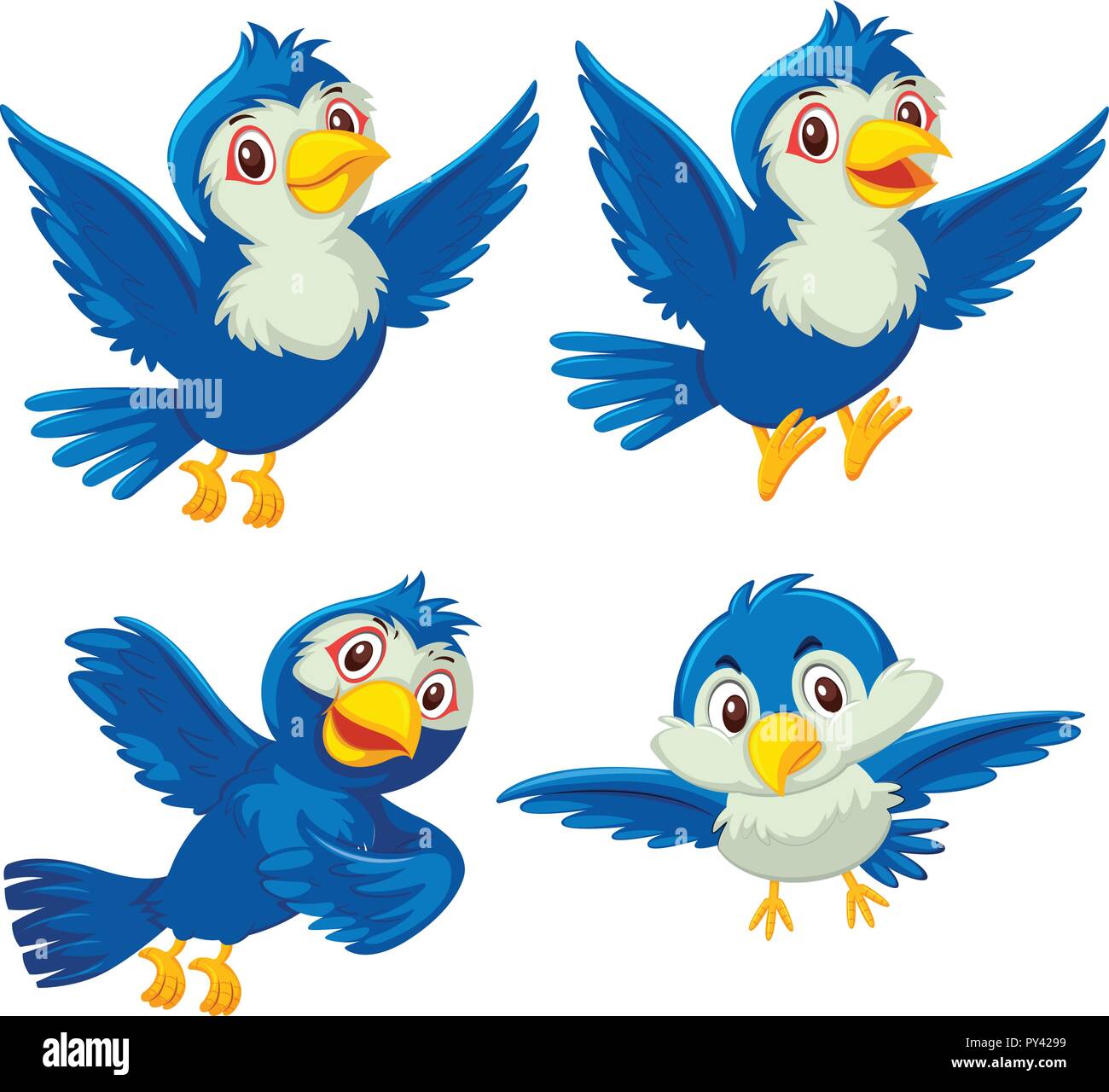 Four birds flying Stock Vector Images - Alamy