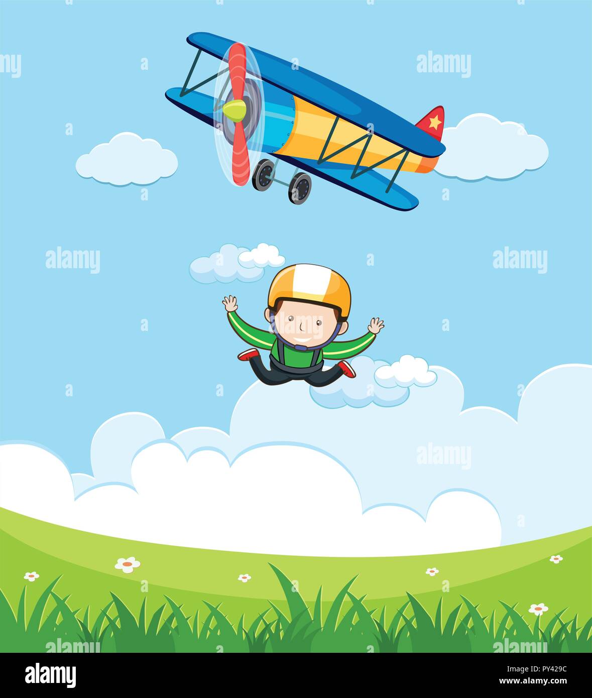 Skydiver falling Stock Vector Images - Alamy