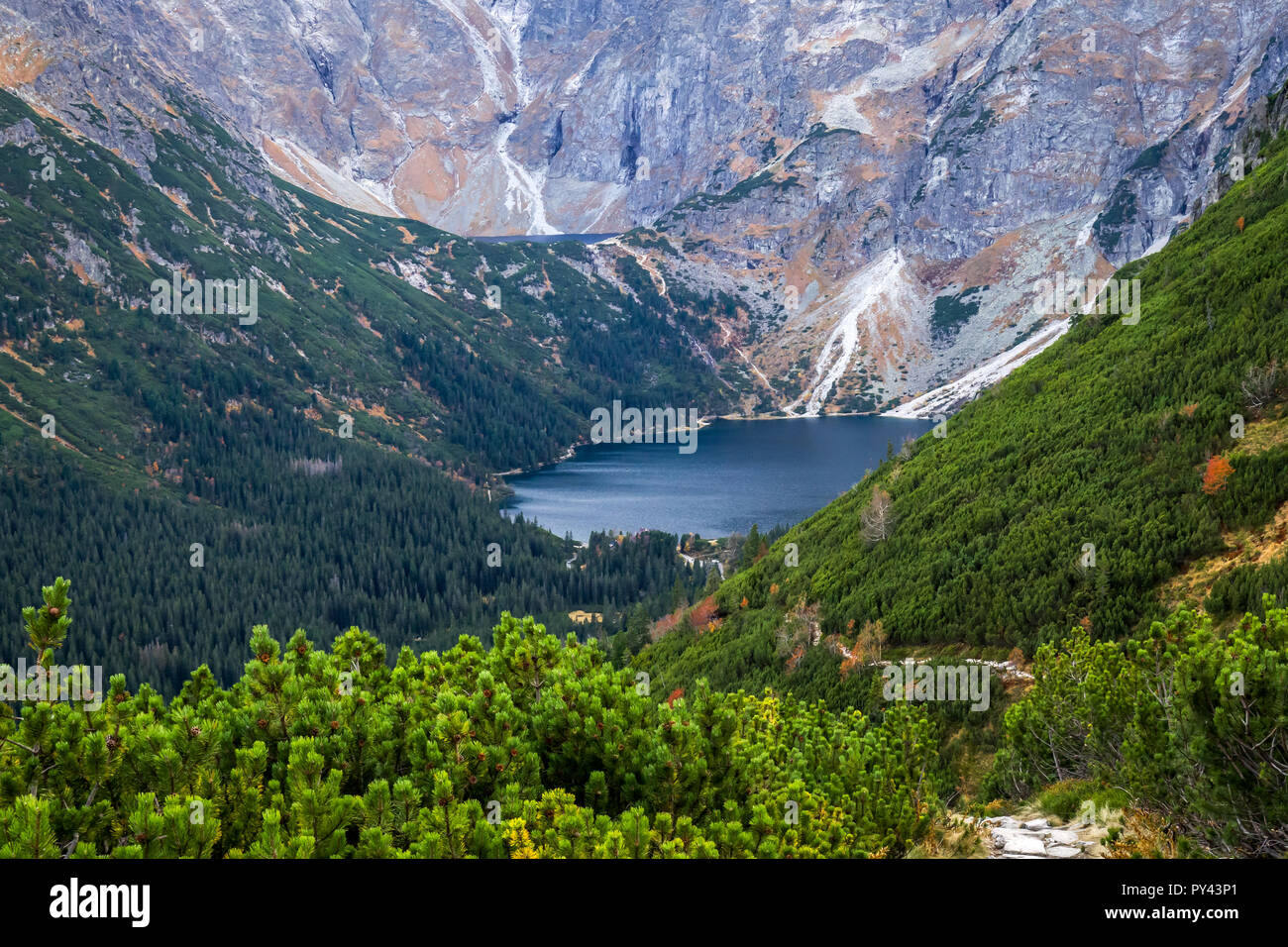 Valley Of Five Ponds In The Tatra Mountains High Resolution Stock ...