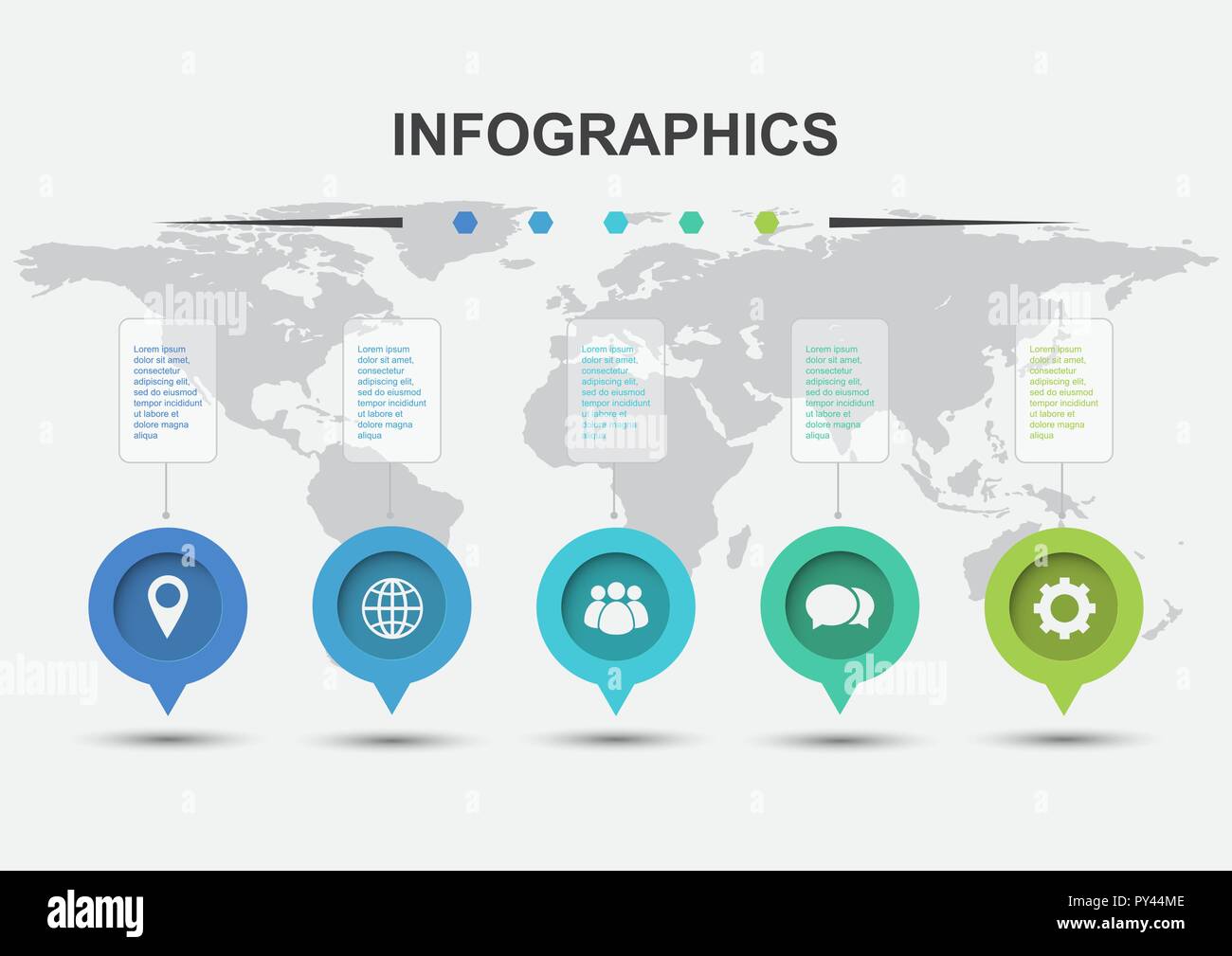 Infographic design template with marker elements, stock vector Stock ...