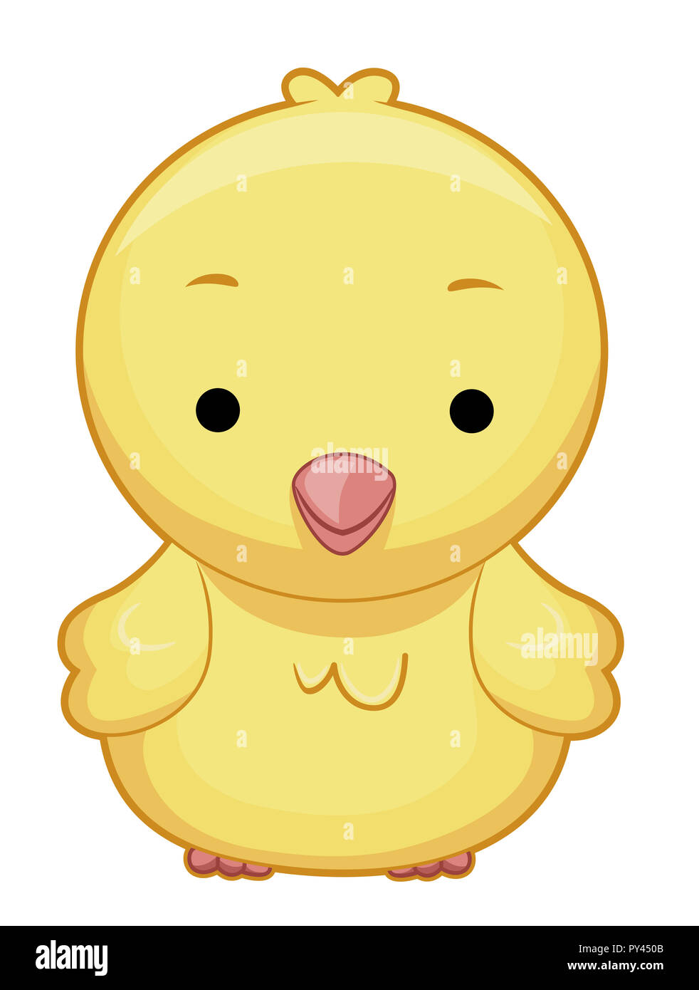 Illustration of a Yellow Chick, A Young Chicken Stock Photo - Alamy
