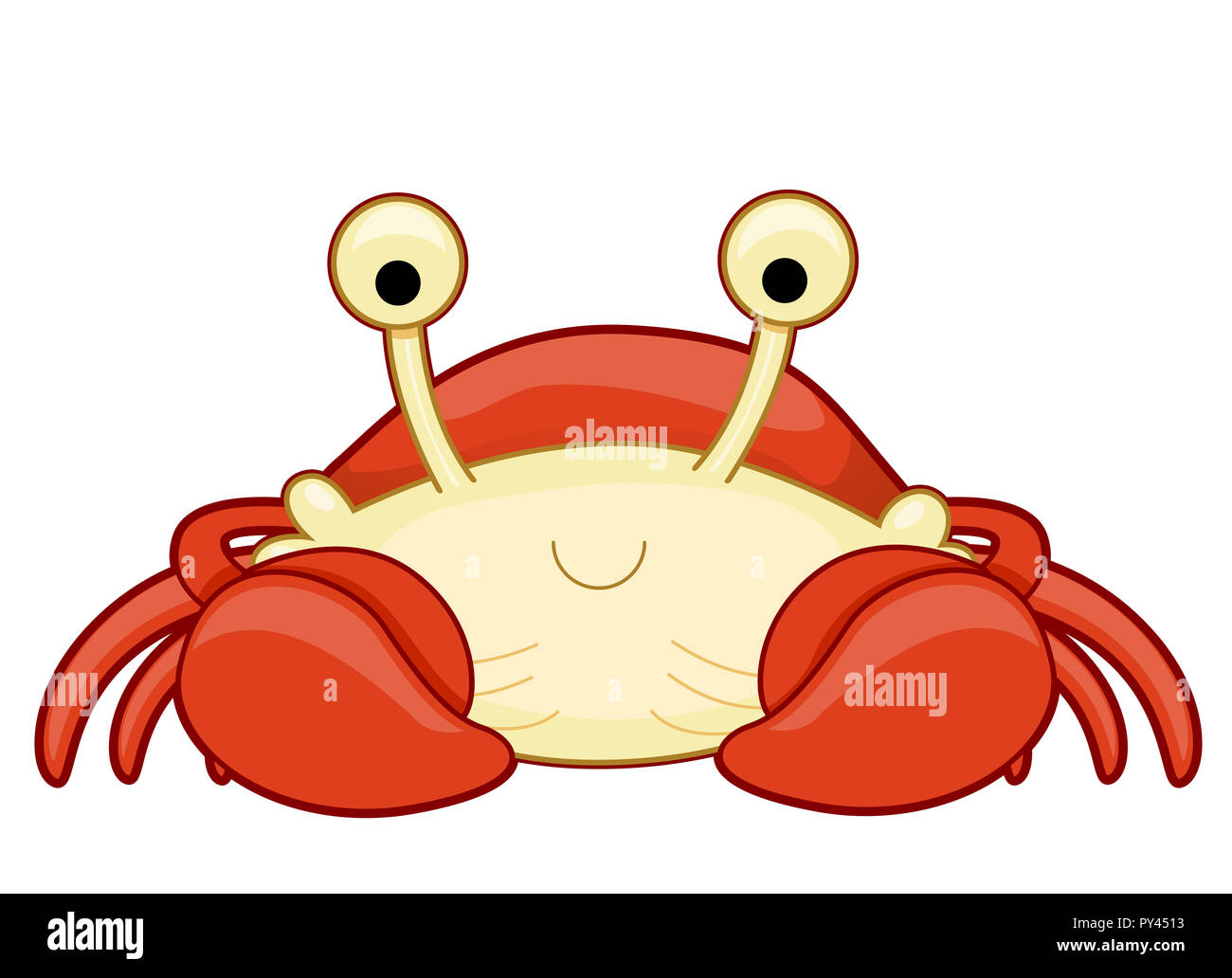 Illustration of a Crab Smiling Stock Photo - Alamy