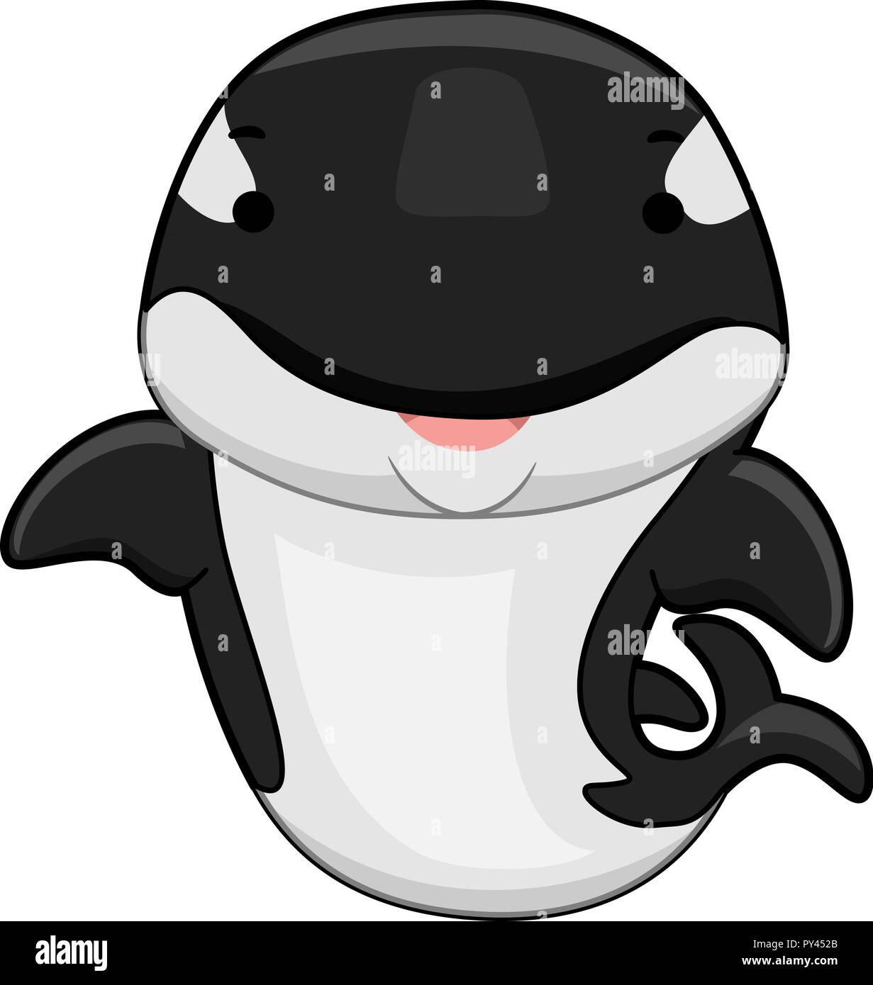 Illustration of an Black and White Orca Whale Smiling Stock Photo - Alamy