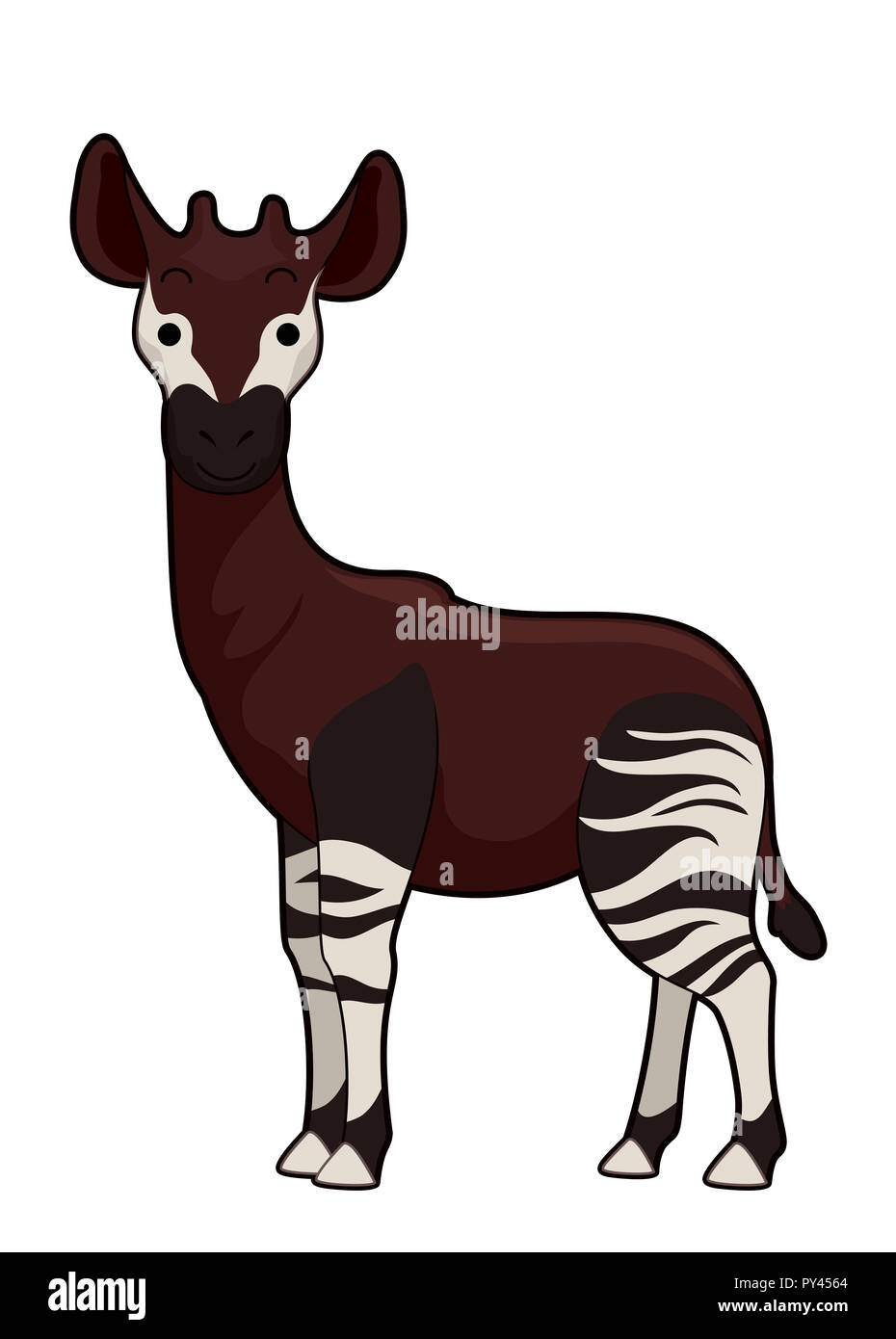Illustration of an Okapi Animal Stock Photo - Alamy