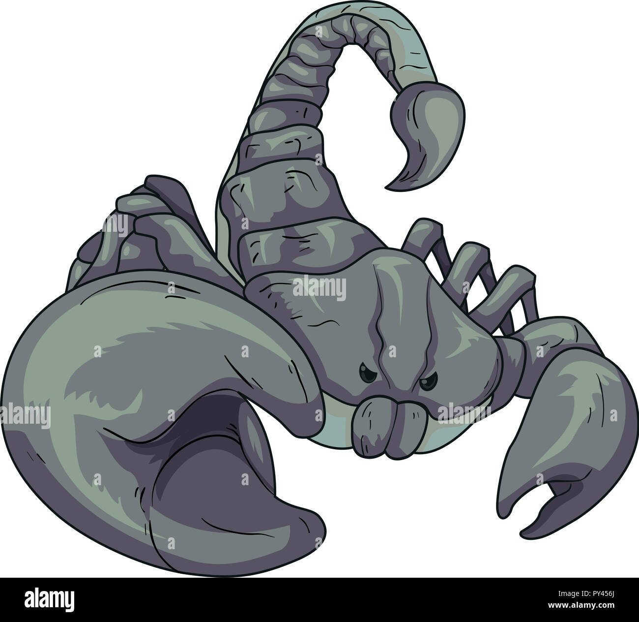 Illustration of a Gray Scorpion Stock Photo - Alamy