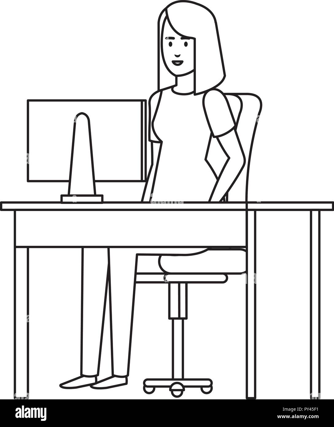 female practitioner in consulting room vector illustration design Stock ...