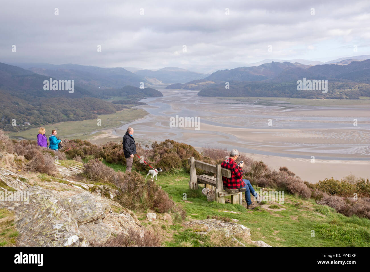 Looking down the Mawddach Estuary, Snowdonia National Park, north Wales ...