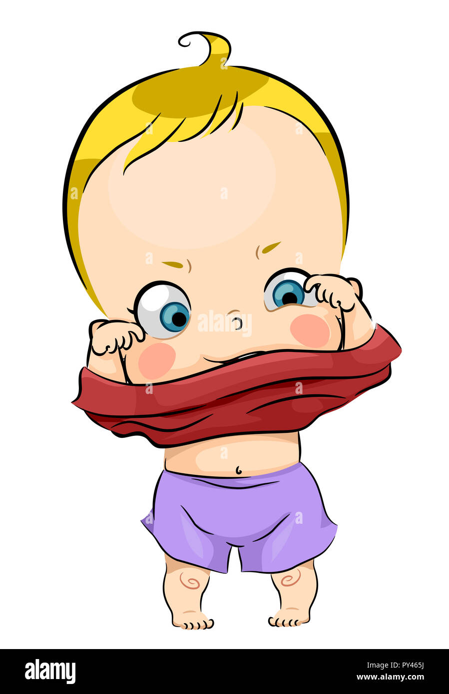 Illustration of a Kid Boy Toddler Dressing Himself as Part of His ...