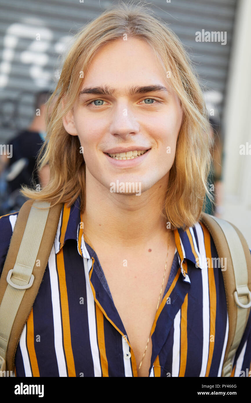 MILAN, ITALY - SEPTEMBER 23, 2018: Top model Ton Heukels after Fila ...