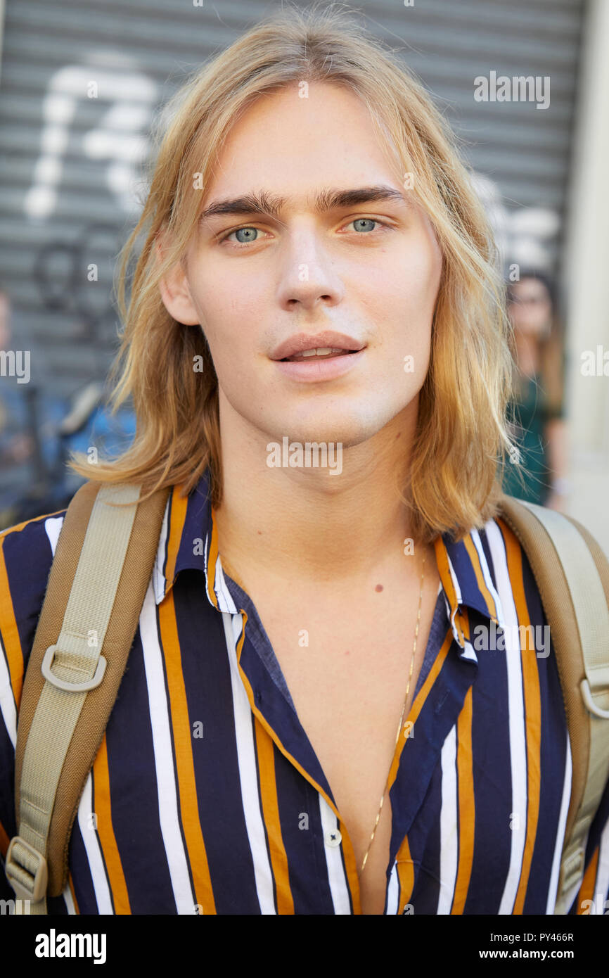 MILAN, ITALY - SEPTEMBER 23, 2018: Top model Ton Heukels after Fila ...